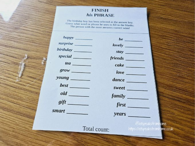 Birthday Party Game Ideas - ET Speaks From Home